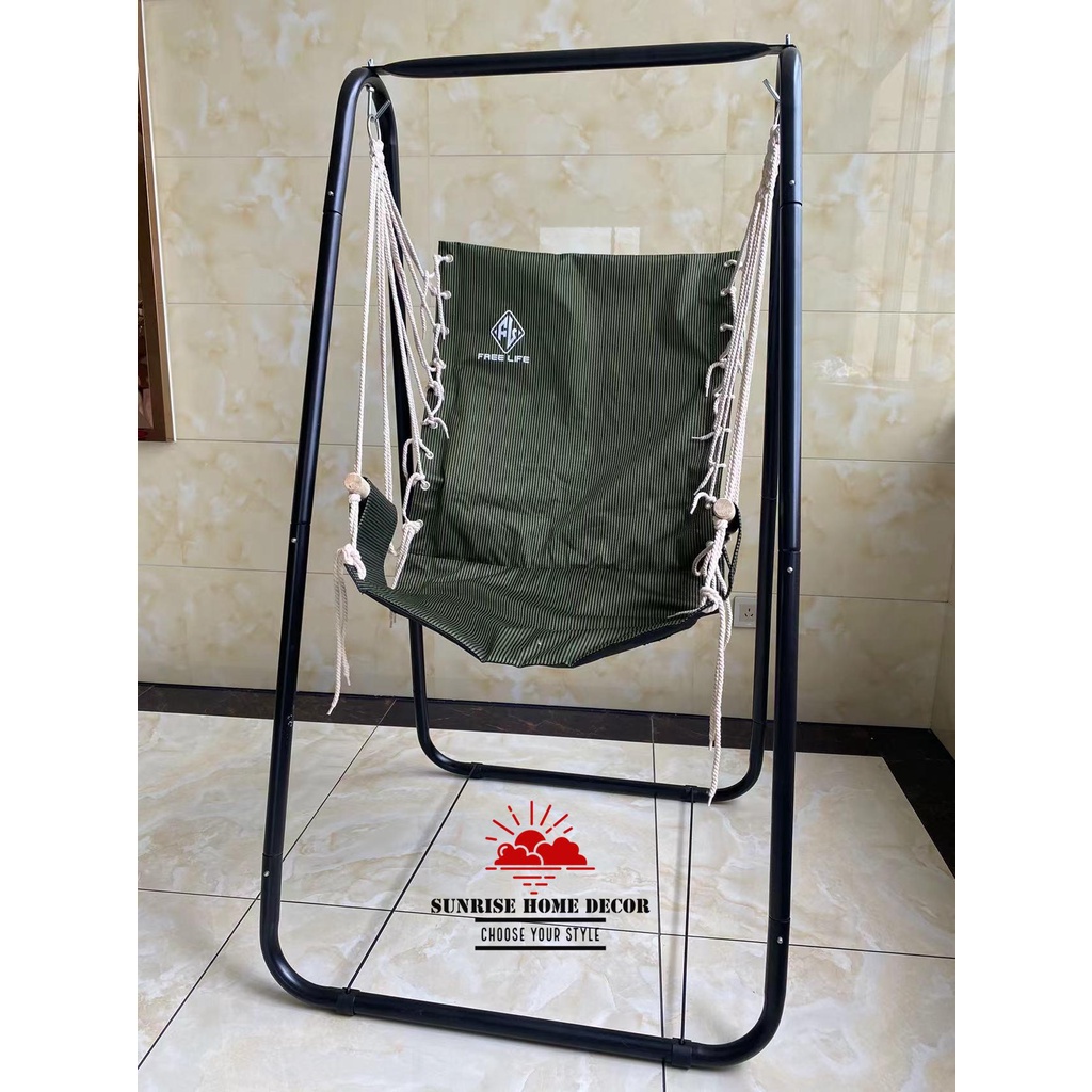 Portable Outdoor Indoor Swing Hanging Rocking Chair Garden Chair ...