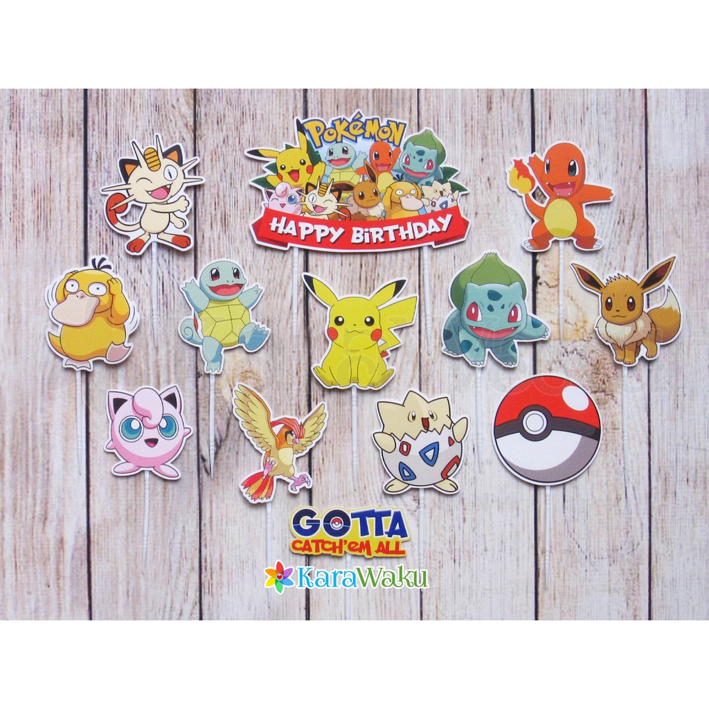Pokemon Birthday Cake Topper - Pikachu Birthday Cake Decoration ...