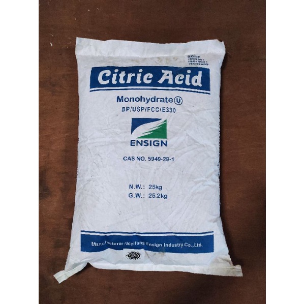 CITRUN Citric Acid Citric Acid Citric Acid monohydrate 1 sack 25 kg ...