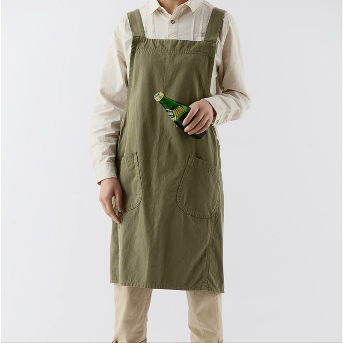 New Style Pure Cotton Apron Foreign Trade Japanese Korean Double ...