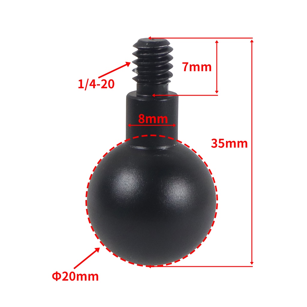 XT-XINTE 17mm/20mm Ball Head Adapter Clip Mount for Gopro Action Camera ...