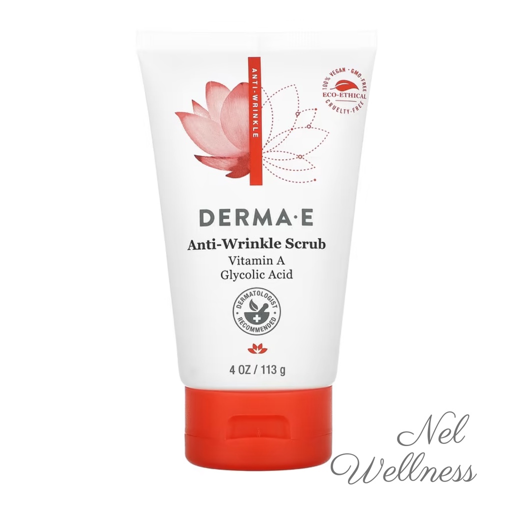 [With Vitamin A and Glycolic Acid] DERMA E Anti-Wrinkle Scrub 113g ...