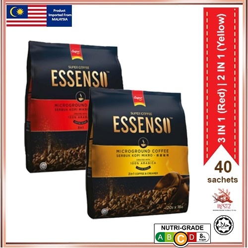 SUPER COFFEE ESSENSO MICROGROUND COFFEE 2 IN 1 COFFEE & CREAMER COFFEE ...
