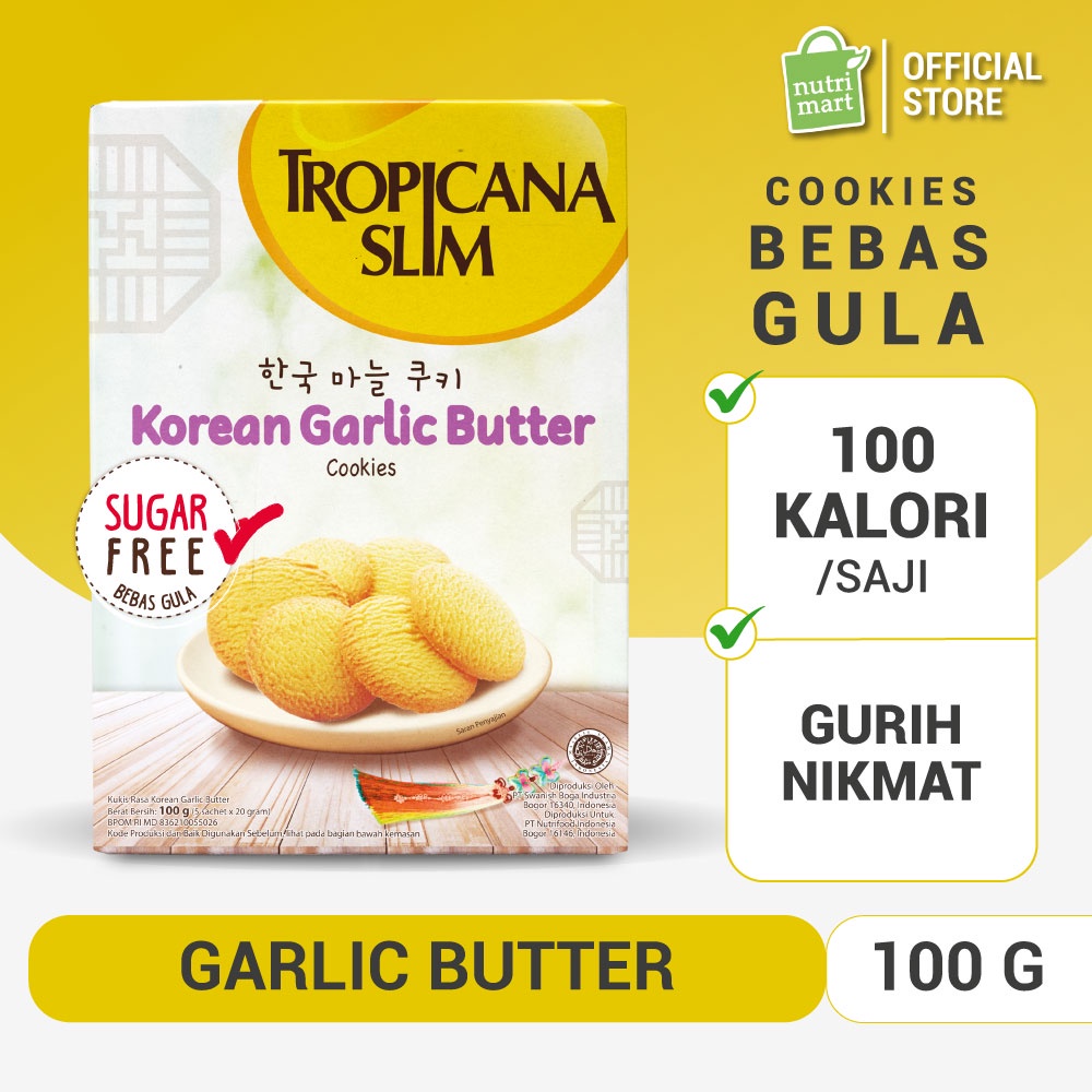 Tropicana Slim Korean Garlic Butter Cookies - Sugar Free Low Calorie ...