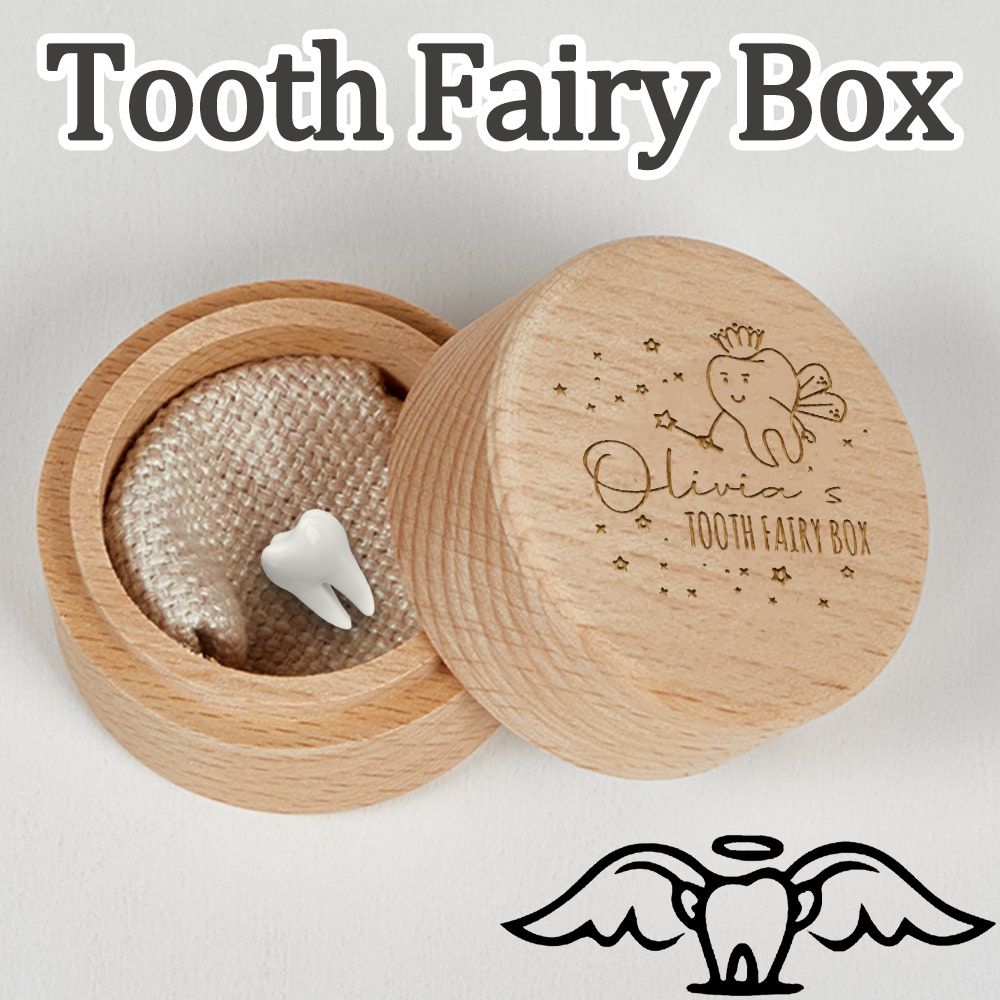 Personalized Wooden Tooth Fairy Box with Name Trinket Box Keepsake Box ...