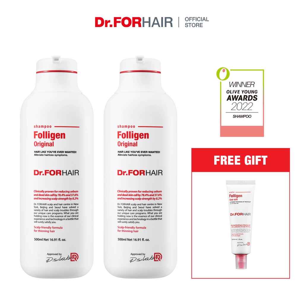[Dr.FORHAIR] Folligen Original Shampoo 500ml 1+1 | Shopee Singapore