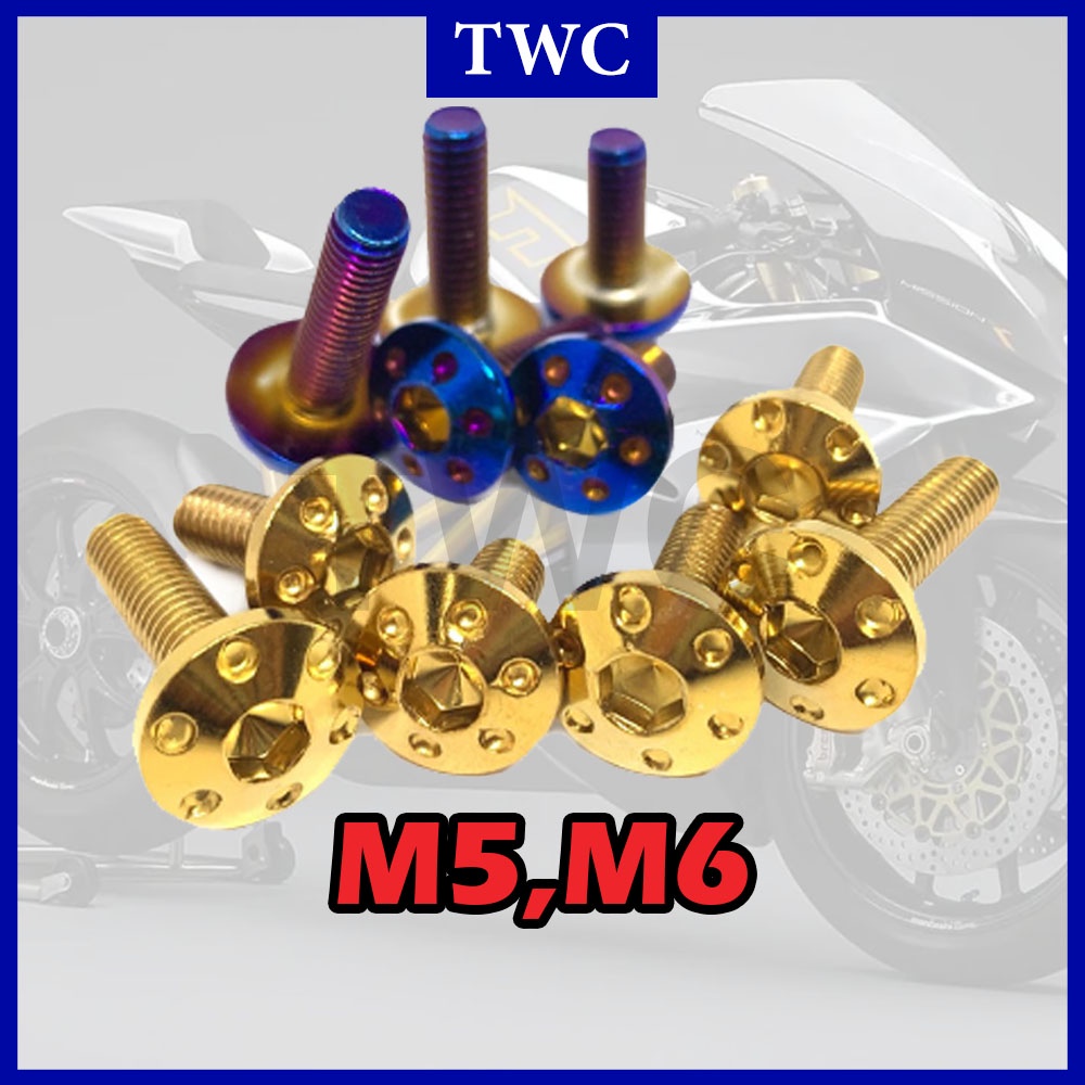 UNIVERSAL SKRU TITANIUM & GOLD SKRU FENDER EKOR BELAKANG Y15ZR Y150 ...
