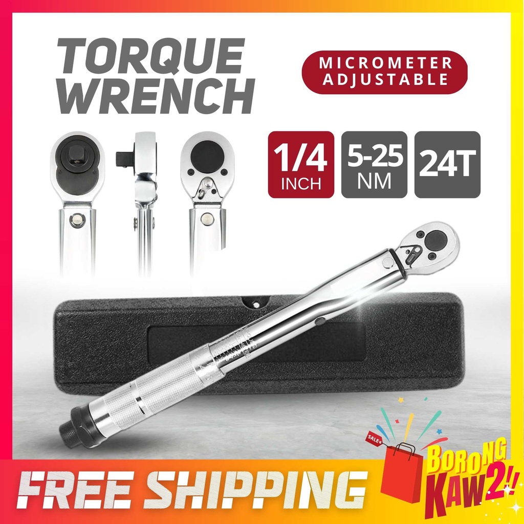 TW-525 1/4" 5-25NM 1/4 Inch Drive Torque Wrench Ratchet Wrench Hand ...