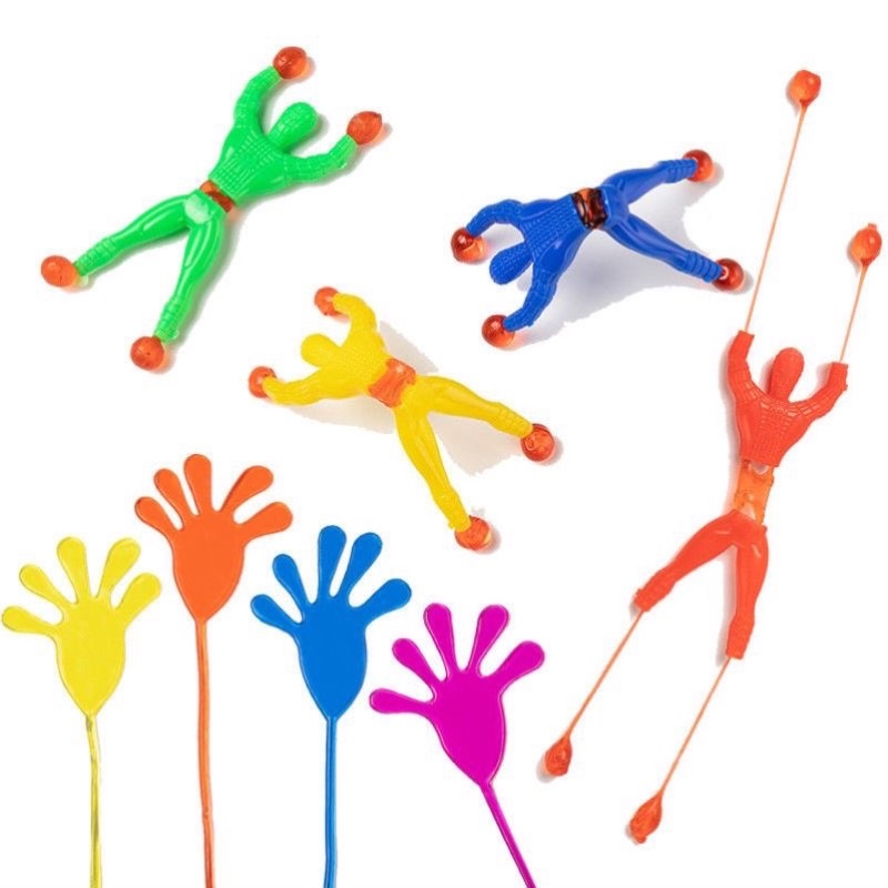 【18pcs Sets】Creative Tricky Toys Large Sticky Spiderman Wall Crawler ...