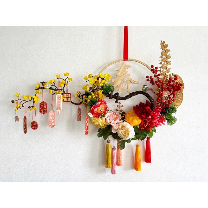 Handcrafted Artificial Chinese New Year Wreath | Shopee Singapore