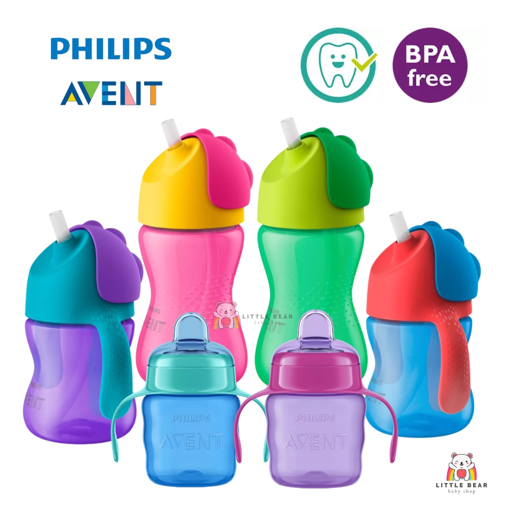 Philips AVENT DINO Bendy Straw Cup Drinking Water Bottle Anti Leak ...