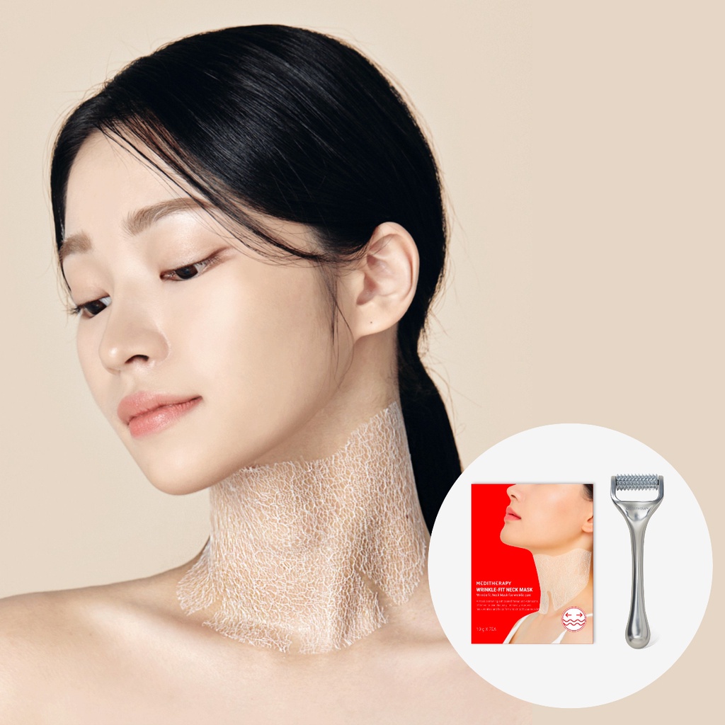 MEDITHERAPY Wrinkle Fit Neck Mask Pack Neck Wrinkle Care Needle Roller ...