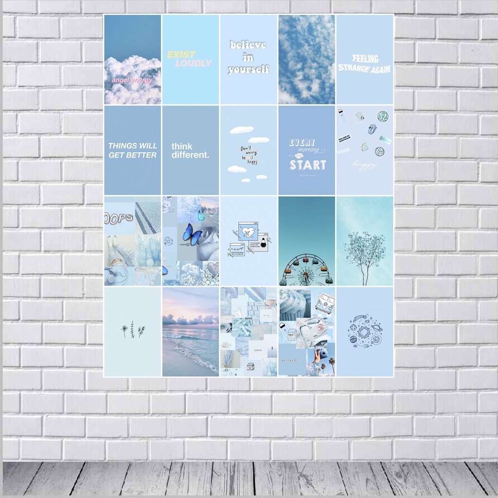 [20Pcs] A5 Size AESTHETIC BLUE Wall POSTER | Aesthetic POSTER | Wall ...
