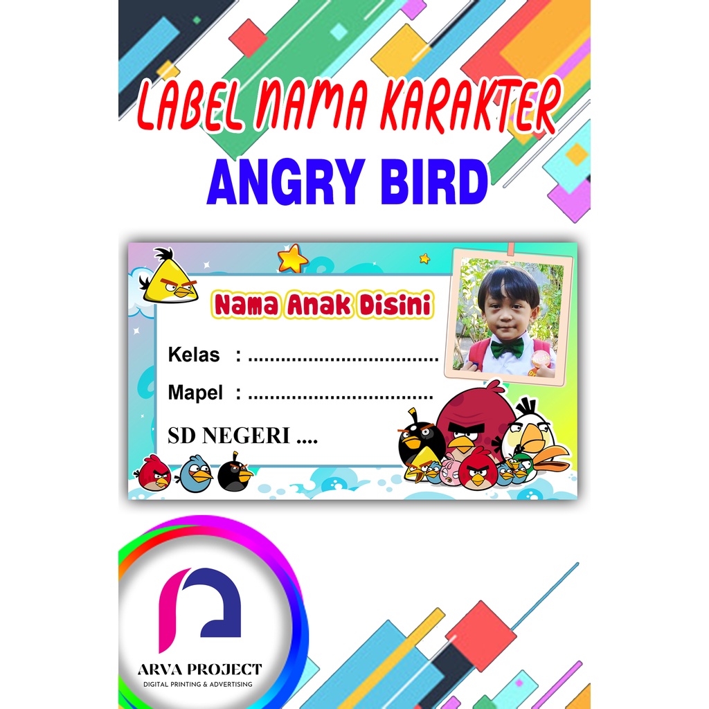 Character NAME Label | Custom School Maple Stickers | Angry Bird ...