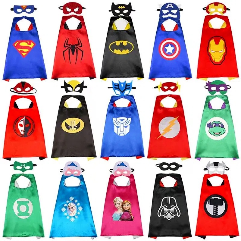 Superhero Themed Cape + Mask Adult Kids Cosplay Costumes Comic Fancy ...
