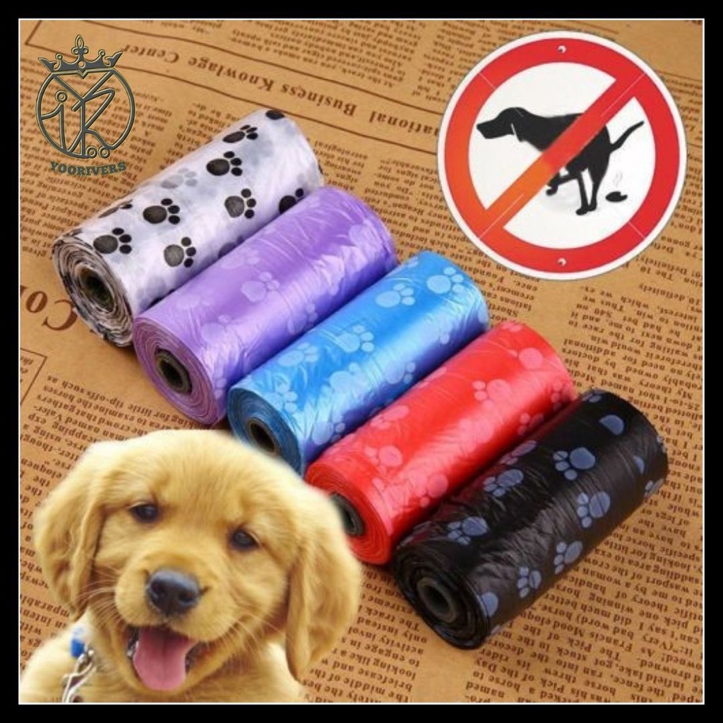 Plastic roll poop bag roll poop bag Plastic roll 15-filled Motif poop ...