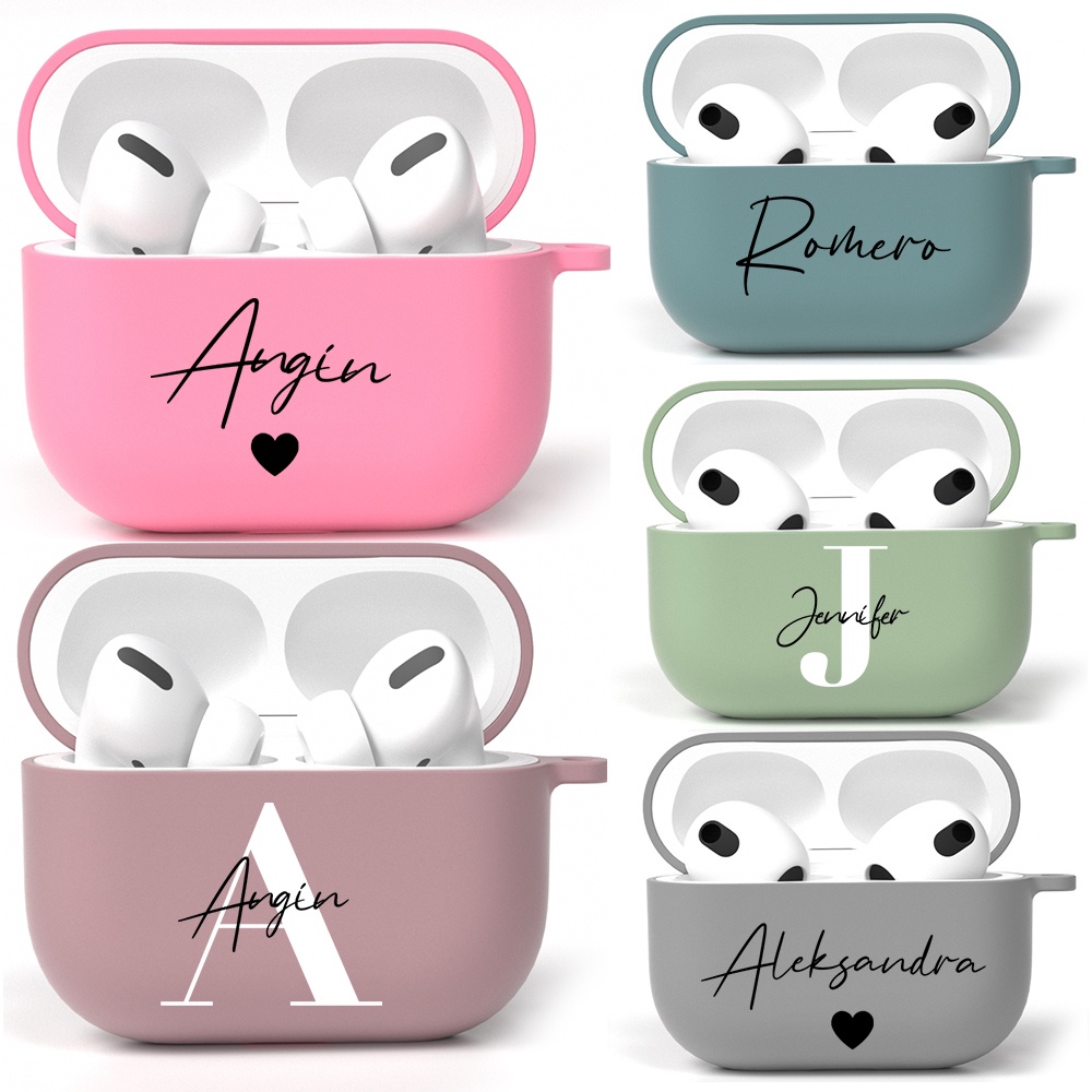 Personalized Custom Name Text Soft Silicone Earphone Case for Airpods 1 ...
