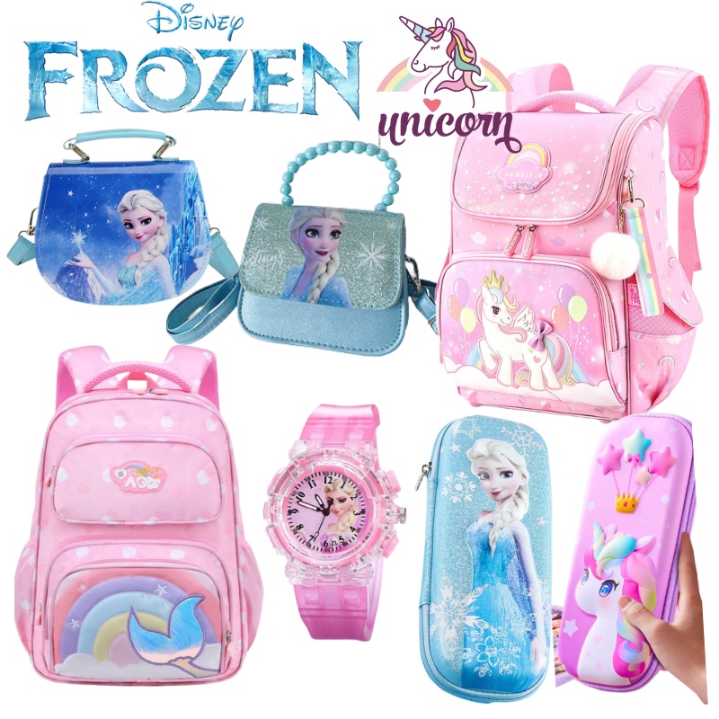 Elsa bag girls backpack school bag watch Elsa Sling bags hand bag ...