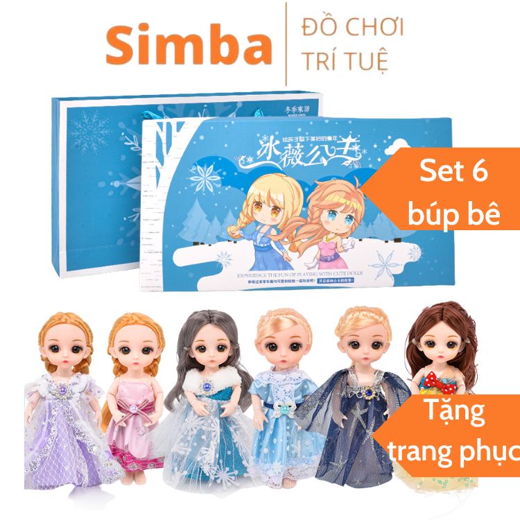 Doll toy gift box set of 6 cute Tangled Princess Elsa Anna for girls ...