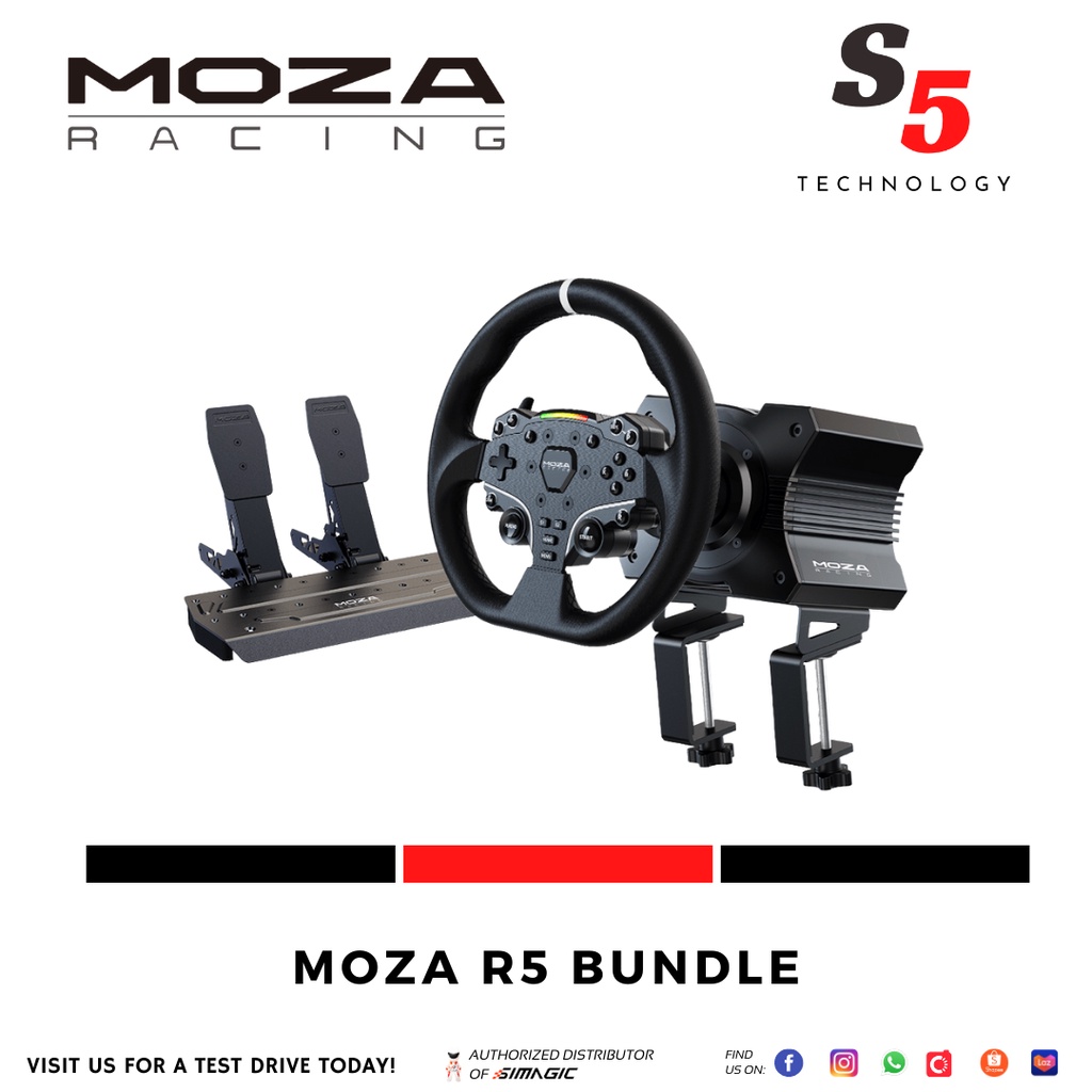 MOZA R5 Bundle DD Direct Drive ES Steering Wheel SR-P Lite Pedals / DD ...