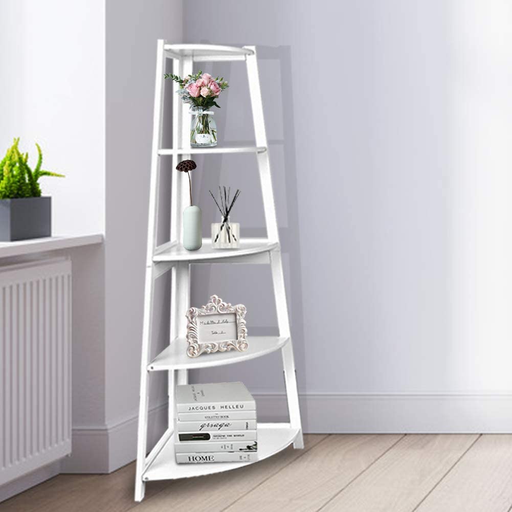 5 Tier Corner Ladder Shelf Wall Corner Organizer Rack | Shopee Singapore