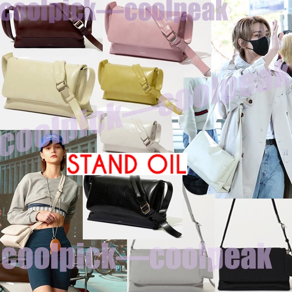 [ stand oil Vegan leather fluffy bag 2 size original cross bag Genuine ...
