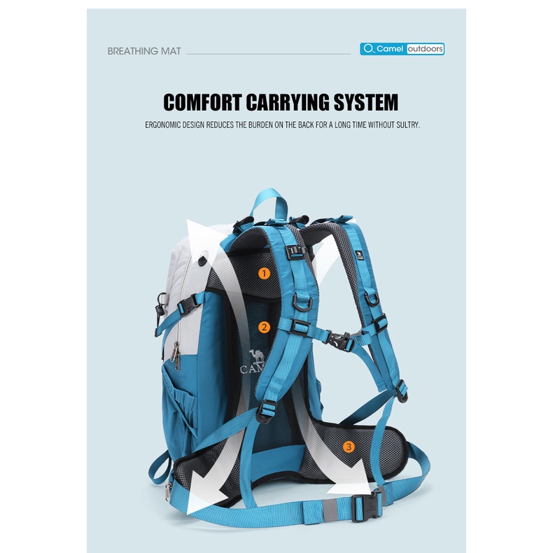 CAMEL CROWN Mountaineering Bag 40L Outdoor Backpack Men's and Women's ...