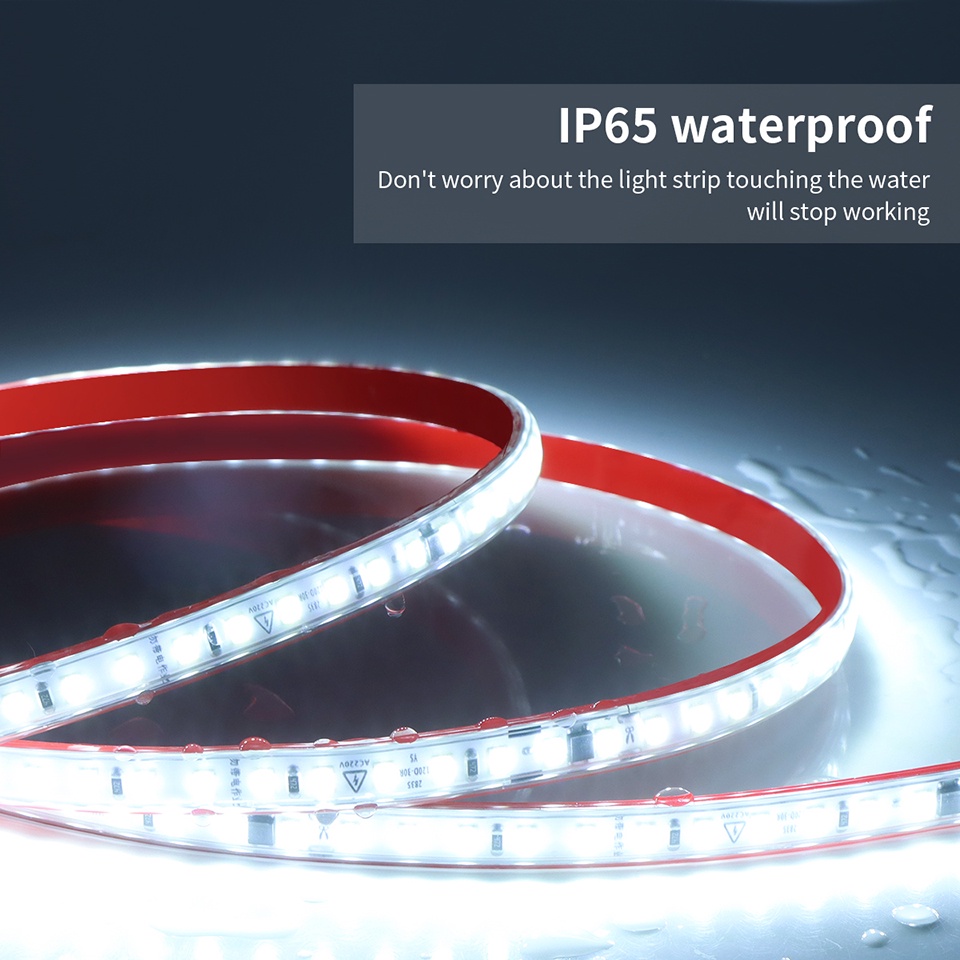 Adhesive Tape LED Strip Light 220V EU 2835 120leds/m LED Strips 220 V ...