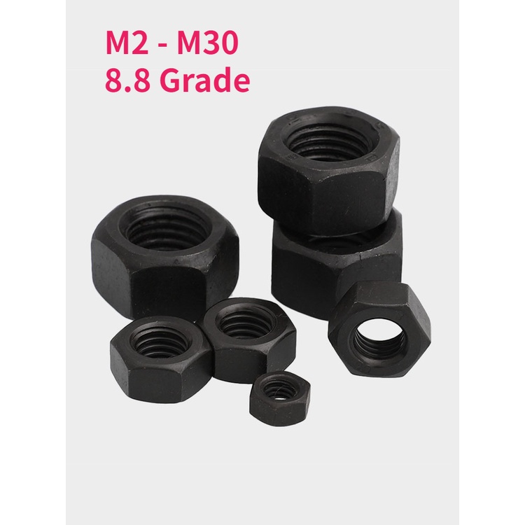 M2 M2.5 M3 M4 M5 M6 M8 M10 M12 M14 M16 M18 M20 M22 M24 M27 M30 Black Grade 8.8 Carbon Steel Hex ...