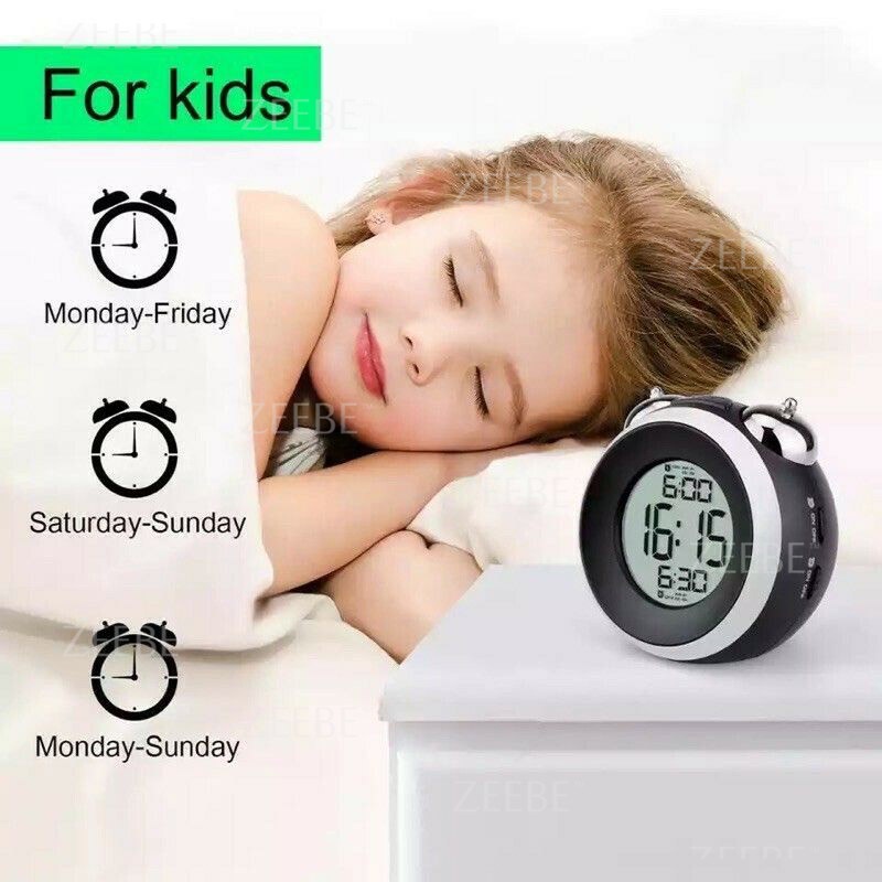ZEEBE Loud Digital Alarm Clock LED Heavy Sleepers With Loud Sound Desk ...