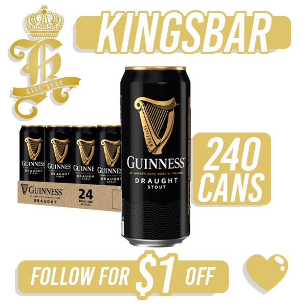 Guinness Draught Beer 440ml x 240 cans (10 Cartons) (Best before: Nov ...