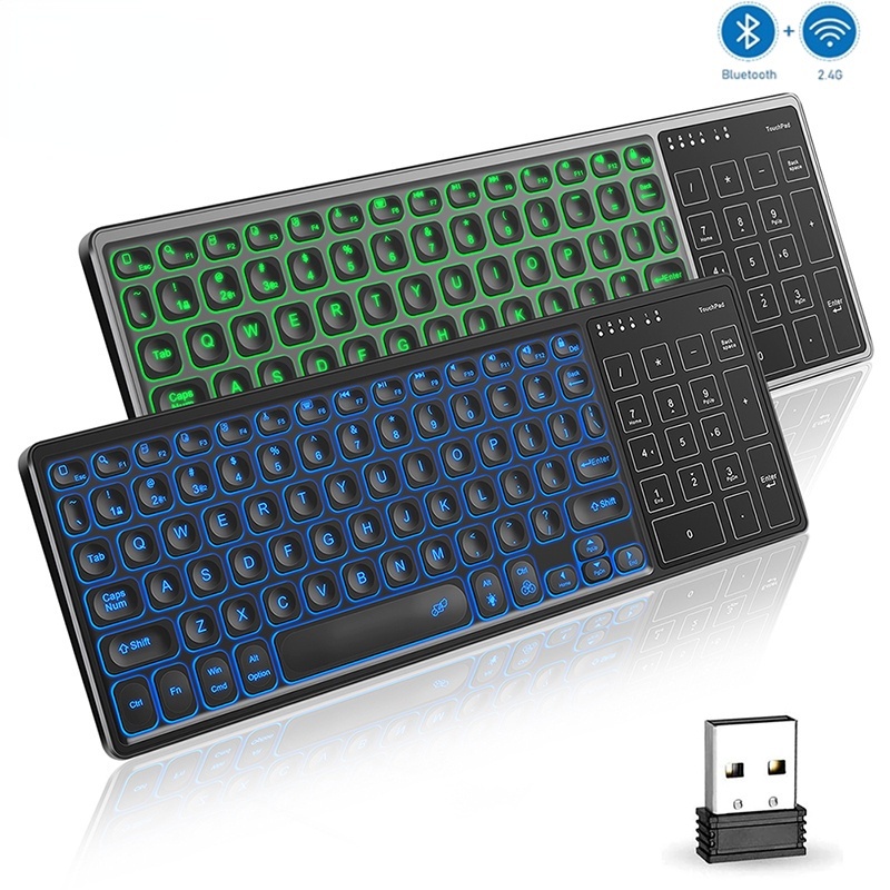 jomaa Bluetooth Wireless Keyboard with Touchpad Thin Backlight Keyboard ...