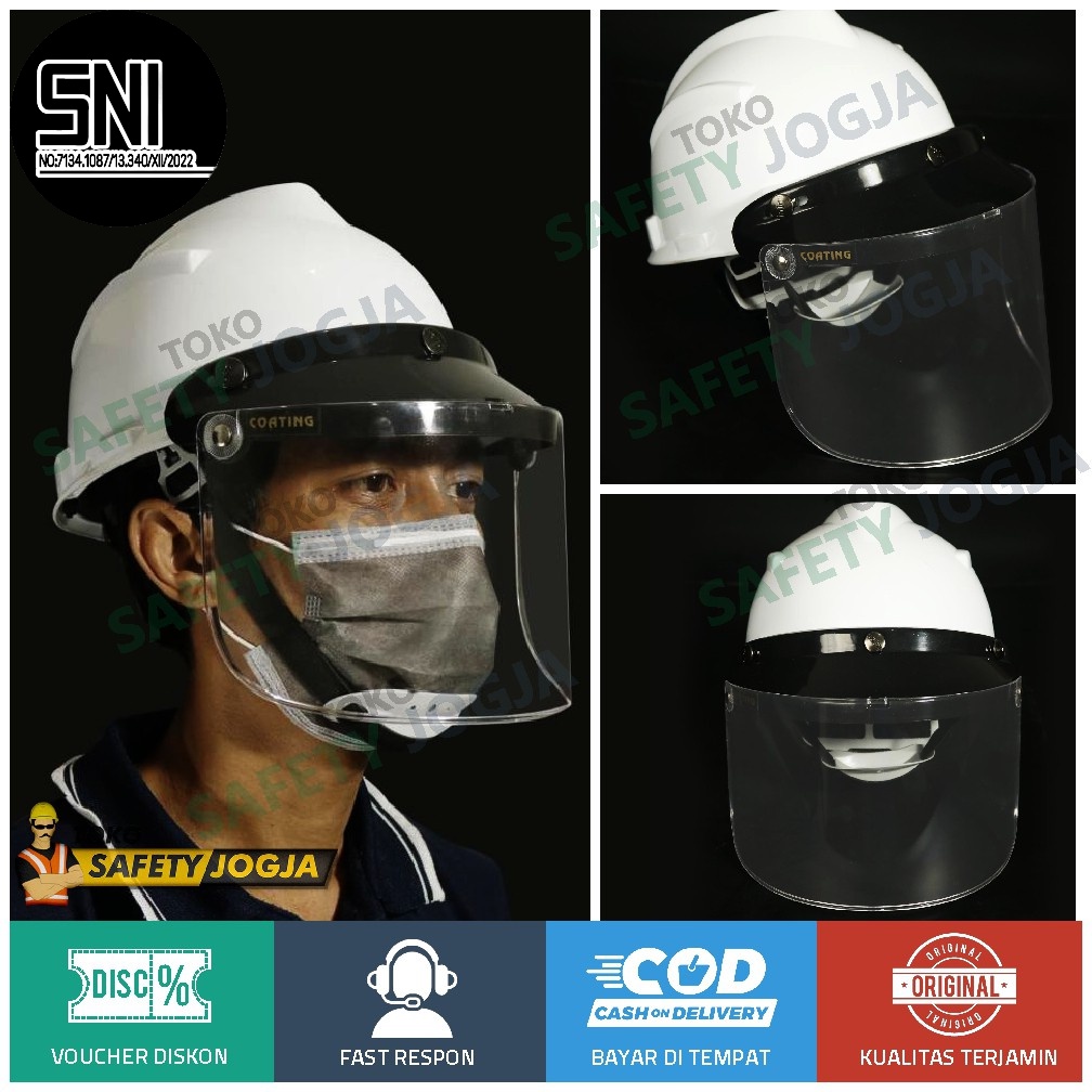 Face SHIELD HELMET PPE SAFETY ANTI DROPLET FACIAL PROTECTOR POLYCARBONATE SNI | Shopee Singapore