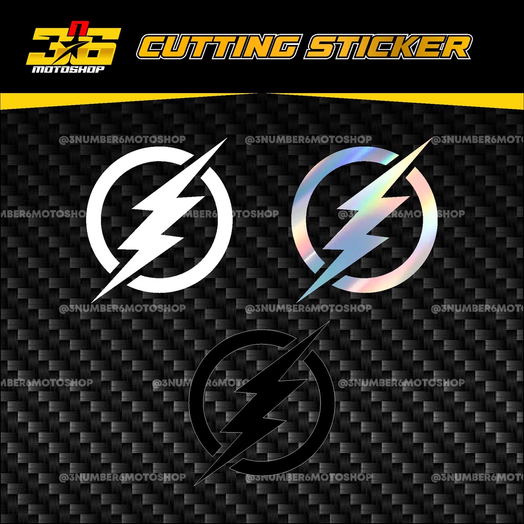 Sticker FLASH (Lightning) CUTTING | 3n6. Motorcycle Helmet Sticker ...