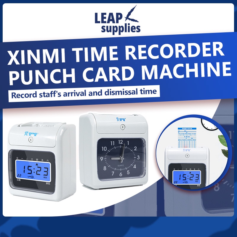 XINMI Time Recorder Punch Card Machine | Full Set Attendance Time In ...