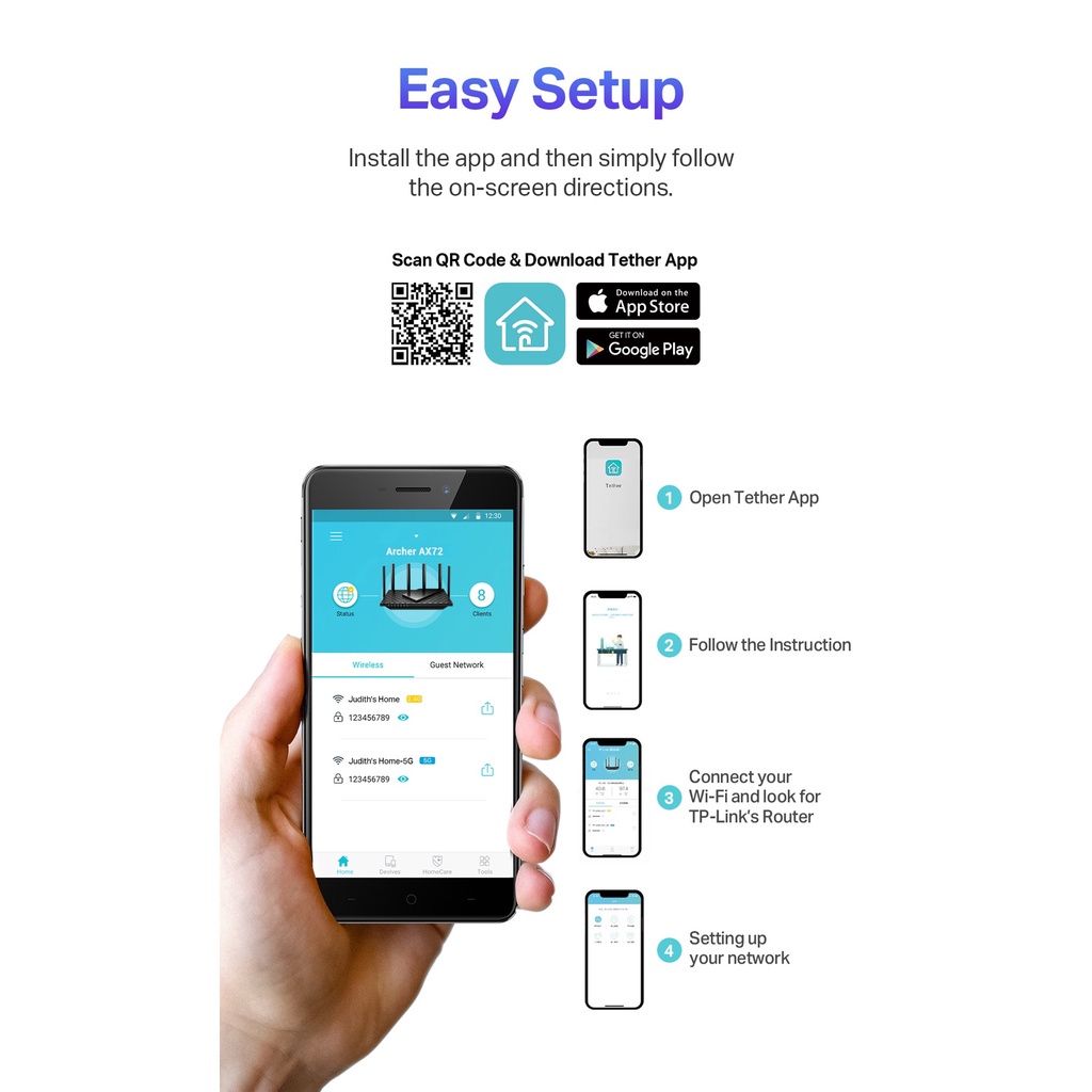TP-Link Archer AX72 AX5400 Dual-Band Gigabit Wi-Fi 6 Wireless Mesh ...
