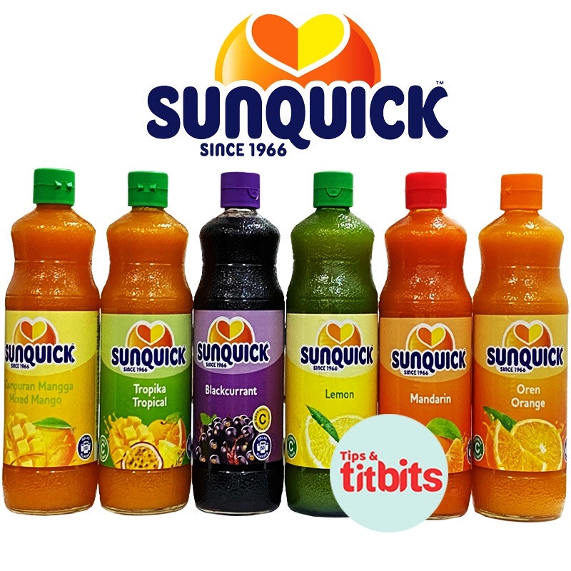 Sunquick Fruit Drink Base Jumbo 840ml Ice Lemon Tea/Mango Mixed/Mandarin/Lemon/Blackcurrant ...
