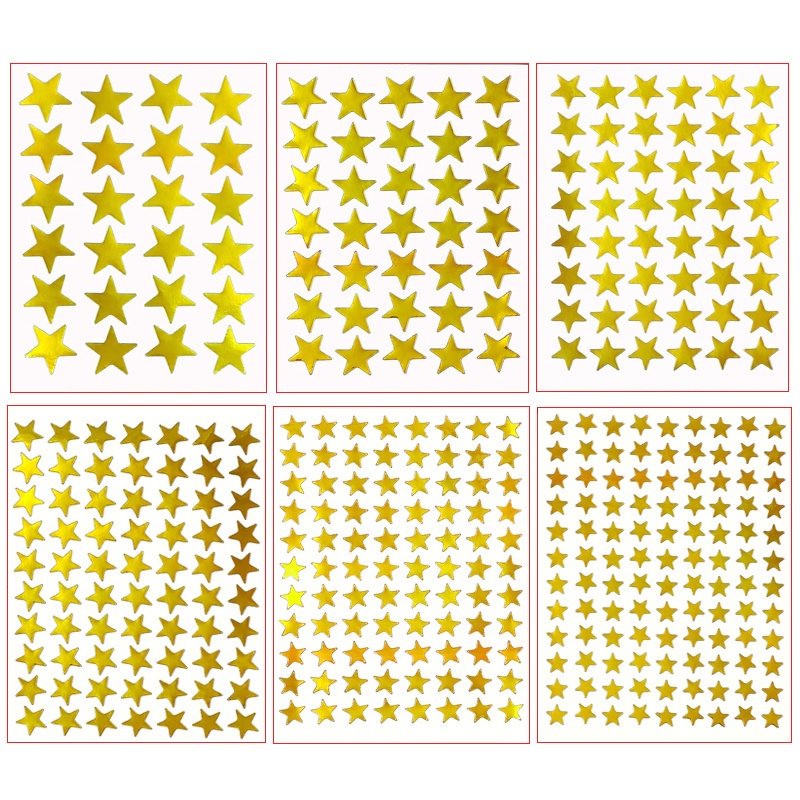 10sheets/bag Gold Star Sticker Stamping Five Pointed Star Sticker ...