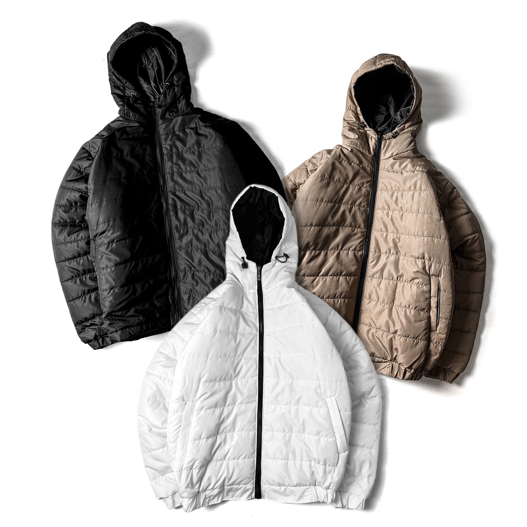 PUFFER HOODIE JACKET / MEN'S PUFFER HOODIE JACKET / LONG SLEEVED PUFFER ...