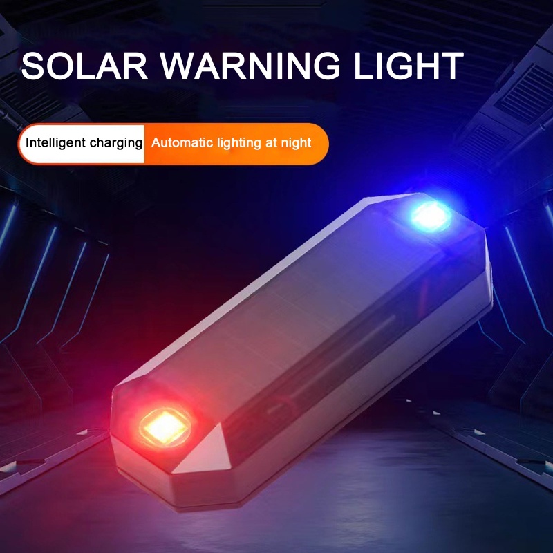 Car Self-adhesive Solar LED Mini Night Ride Tail Light Anti-rear Strobe ...