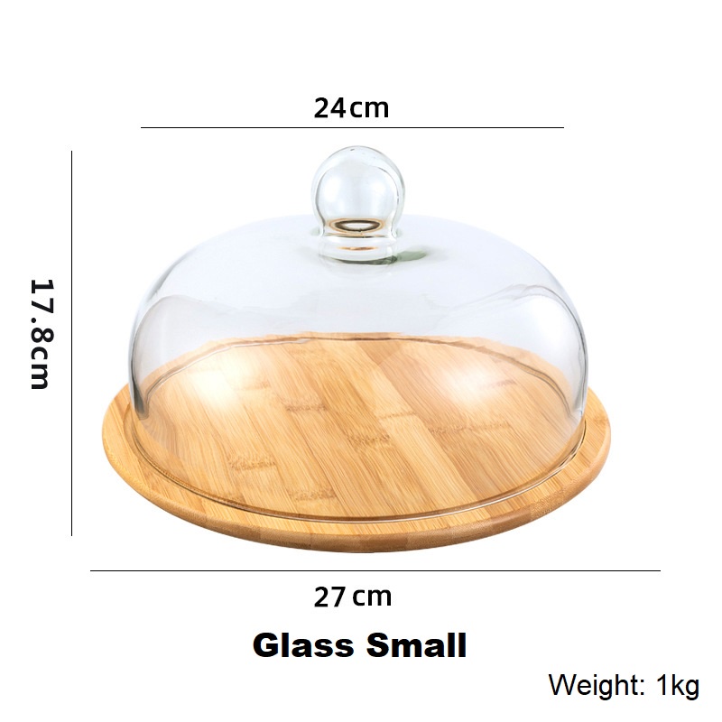 Singapore Glass Cover Cake decoration stand Bread Fruit sampling plate ...