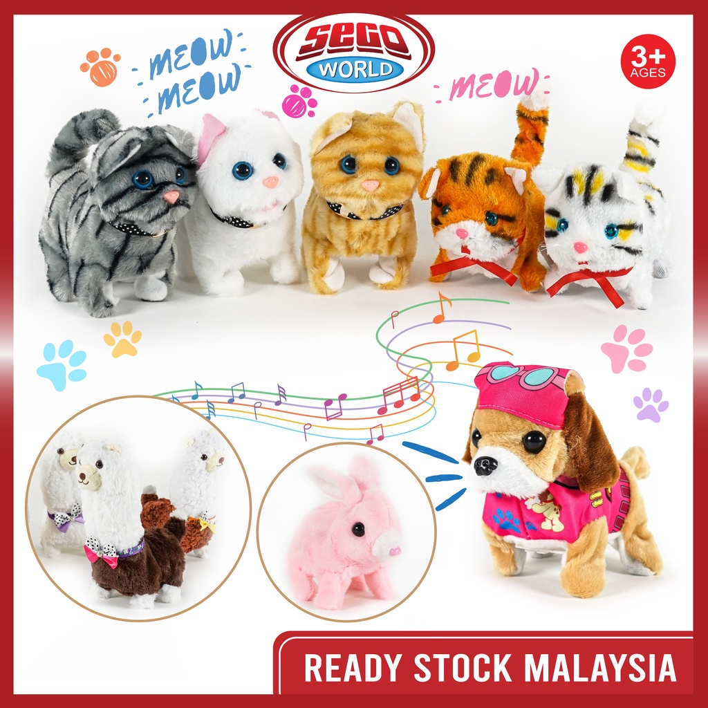 Electronic Mainan Kucing Pets Cat Toys Dolls Cat Toy Plush Walking Kids ...