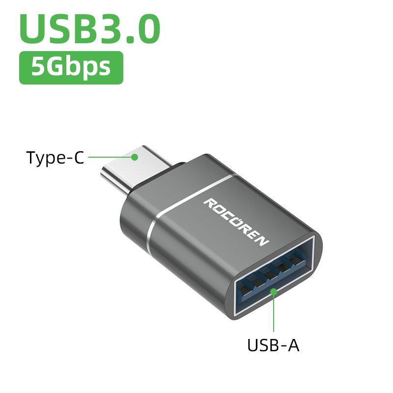 Rocoren OTG Adapter USB Type C Male To USB A 3.0 Female Converter For ...