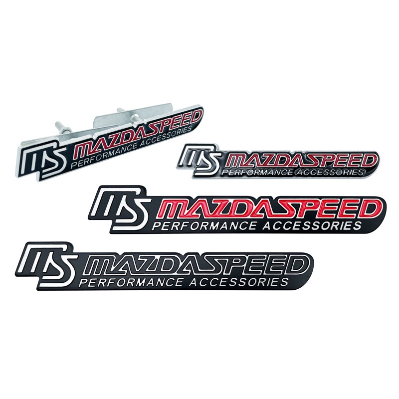 NEW 3D Metal Car Sticker MS MazdaSpeed Logo Emblem Sticker Decal Front ...
