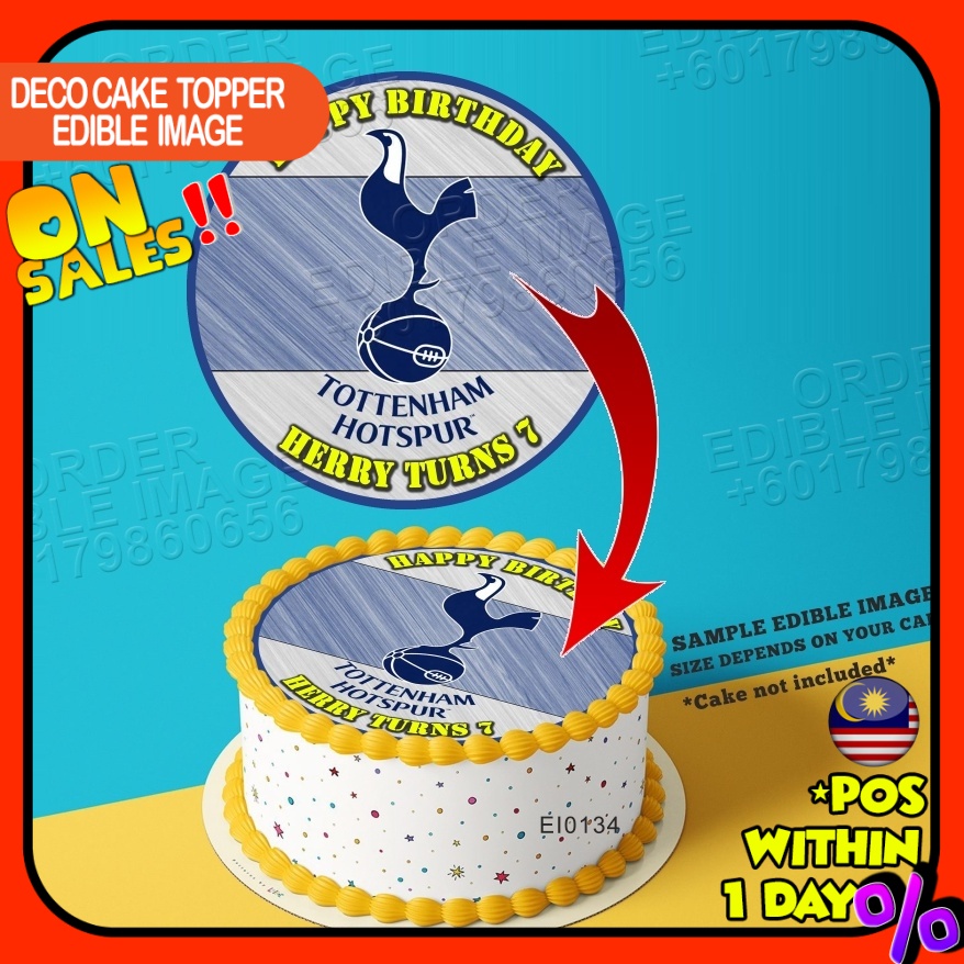 Printing EI Logo Tottenham Hotspur Edible Image Print Cake Photo Icing ...