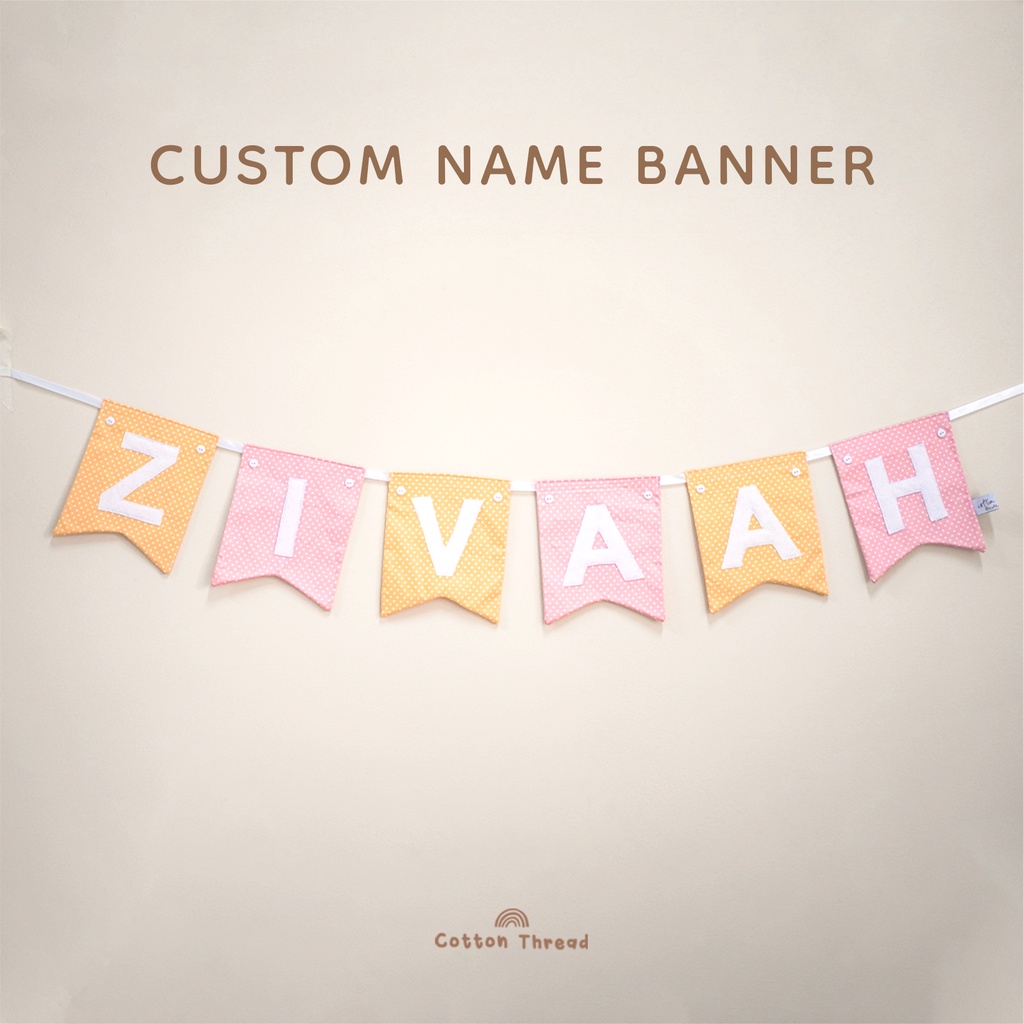 Custom Name Banner - Bunting Flag Children's Name - Cottonthread ...