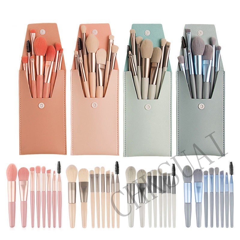 8 Pcs/Set Mini Travel Brush Kit/ Portable Makeup Brush for Foundation ...