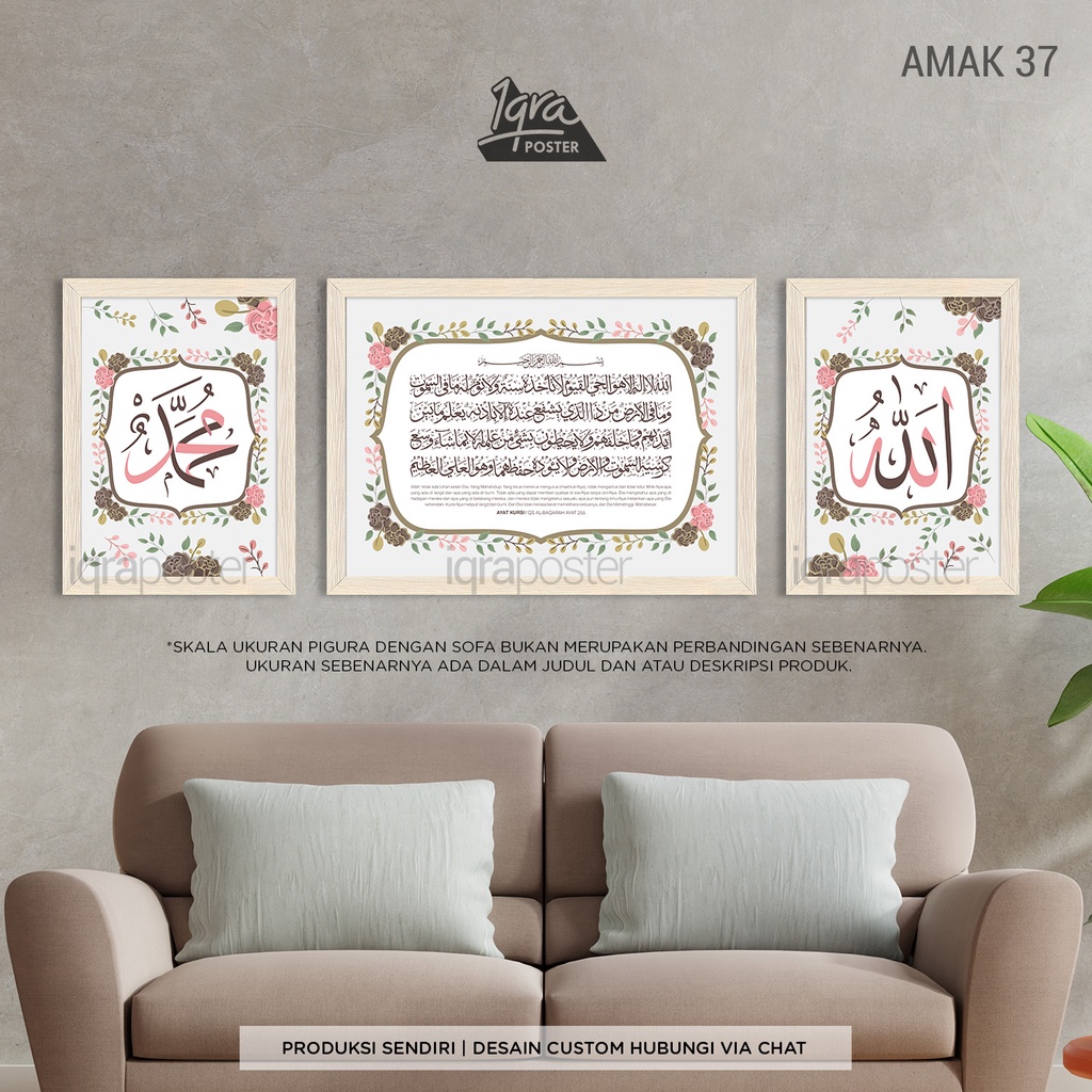 HIASAN DINDING Wall Decoration Shabby Chic Calligraphy & Frames A4 A3 ...