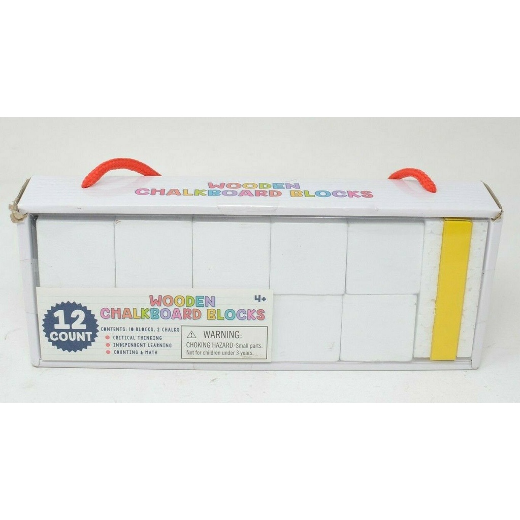 10 BLOCKS Wooden Chalkboard Blocks Counting Math Review Building Blocks ...