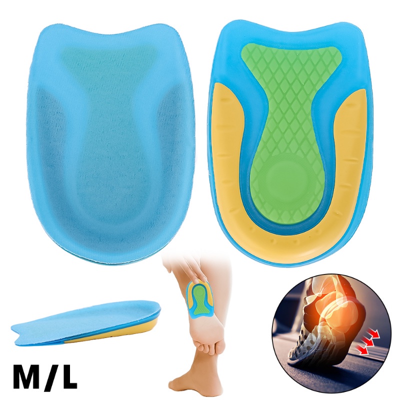 Silicone Heel Cushion Sports Shock-Absorbing Insoles Relieve Foot Pain ...